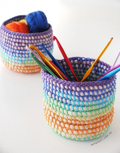 6 Rope Crochet Basket Patterns