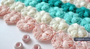 How To A Crochet Puff Flower - Written Pattern And Video Tutorial