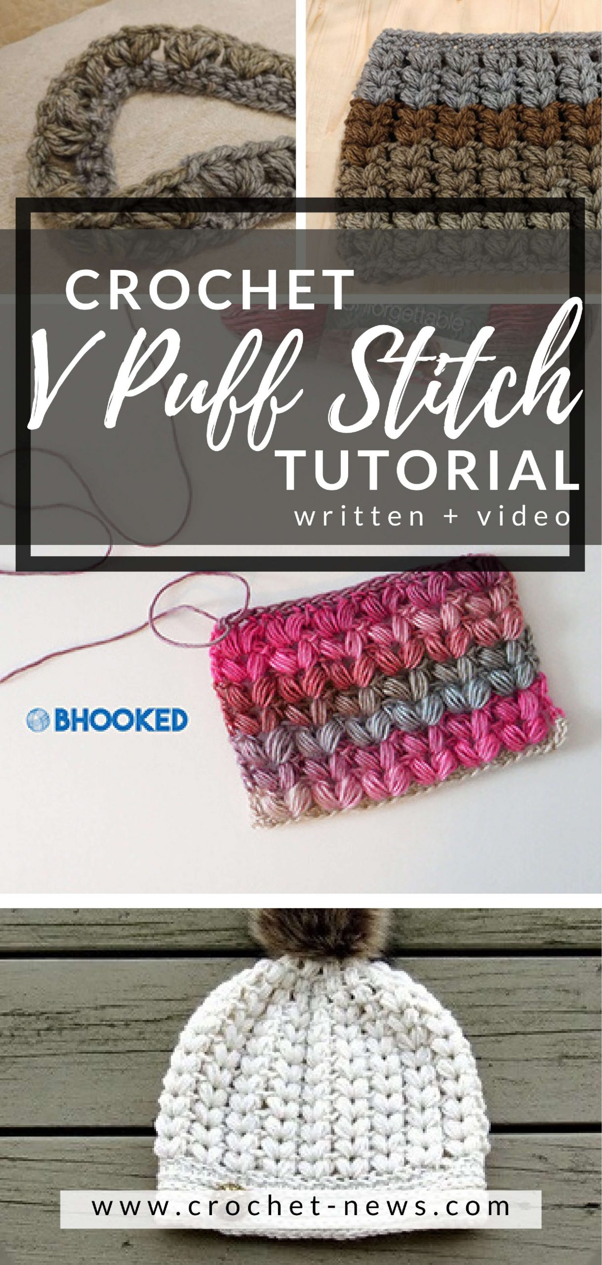 V Puff Stitch Crochet Tutorial | Written + Video - Crochet News